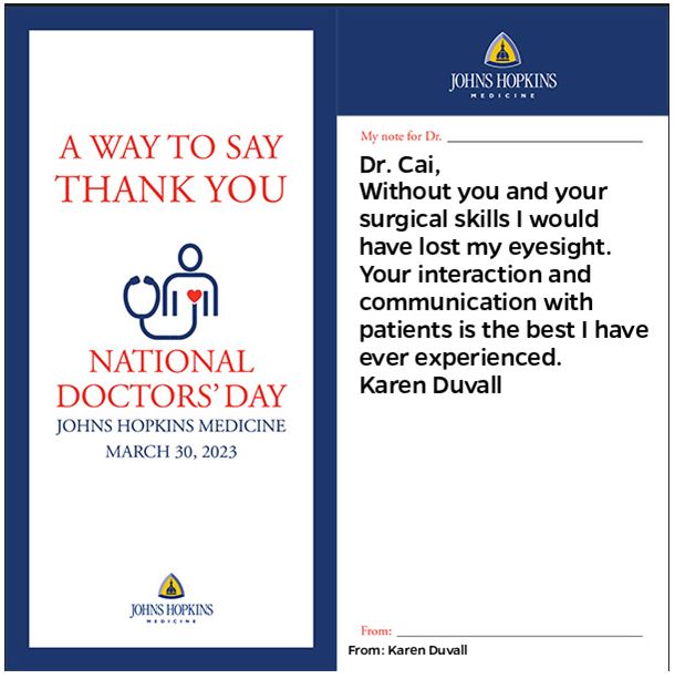 Doctors' Day Inspires an Investment in Encouragement | Johns Hopkins ...